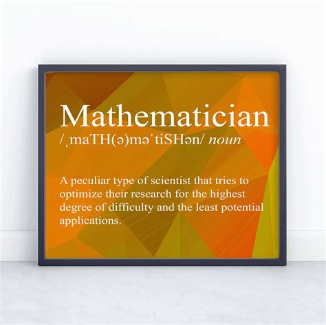 Mathematician Snarky Definition Print 8x10 Because Science
