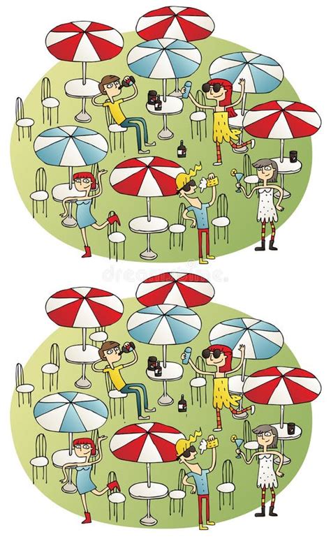 Find 20 Differences Visual Game Solution In Hidden Layer Stock Vector