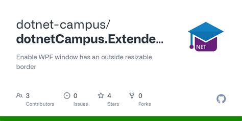 GitHub Dotnet Campus DotnetCampus ExtendedResizeBorder Enable WPF