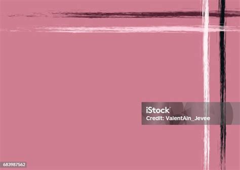 프레임 그려진된 배경 벡터 국경 그런 지 핑크 라인 템플릿입니다 오래 된 스타일 빈티지 디자인입니다 그래픽 일러스트입니다 A4 크기 형식 수평 방향 거친에 대한 스톡 벡터