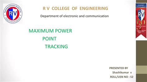 Maximum Power Point Tracking Mppt Pptx