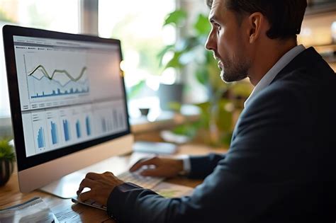 Premium Photo Professional Man Analyzing A Chart On Computer