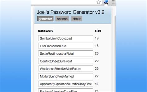 Joel s Password Generator para Google Chrome Extensión Descargar