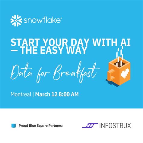 Infostrux Solutions On Linkedin Dataforbreakfast Bluesquarepartners Snowflake
