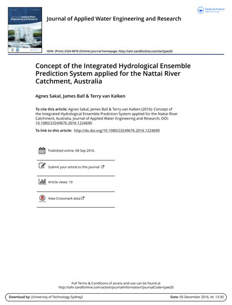 Pdf Concept Of The Integrated Hydrological Ensemble Prediction System