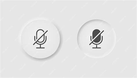 premium vector mute microphone button in neumorphism style icons for