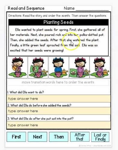 Sequence Of Events Reading Passages Bundle Printable Digital Distance