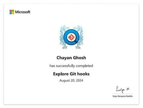 Completed Microsoft Learn On Git Hooks Chayan Ghosh Posted On The