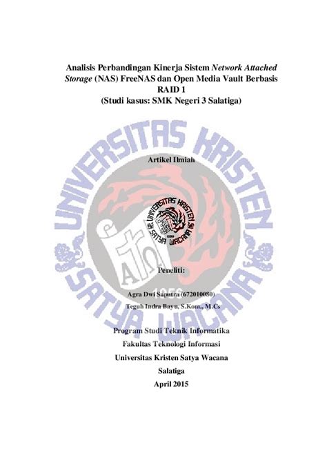 Pdf Analisis Perbandingan Kinerja Sistem Network Attached Storage Nas Freenas Dan Open Media