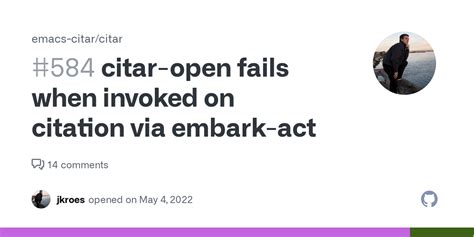 Citar Open Fails When Invoked On Citation Via Embark Act · Issue 584 · Emacs Citarcitar · Github