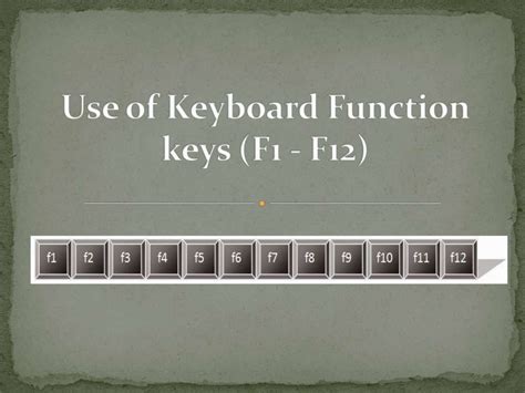Use Of Keyboard Function Keys F1 F12 Hmftj