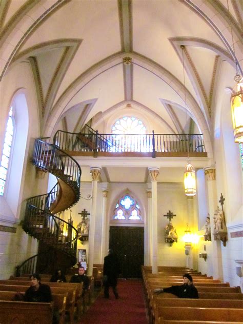 Miraculous Staircase At Loretto Chapel Santa Fe Church Interior