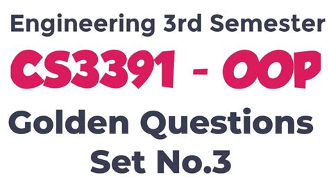 Oopobject Oriented Programmingcs3391important Questionsengineering Kingsetno3 Youtube