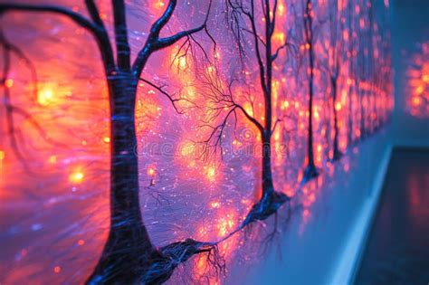 Artistic Representation Human Nervous System Illuminated Fiber Optic Lights Neuro Medical Museum