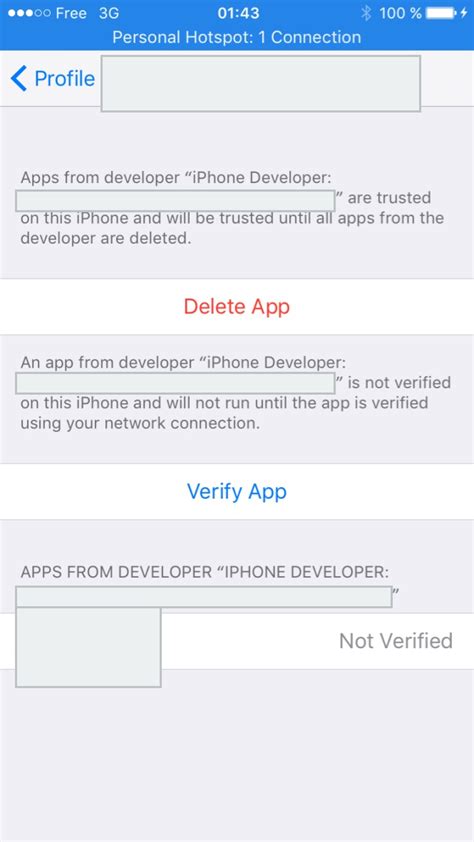 ios unable to verify iphone developer apps stack overflow