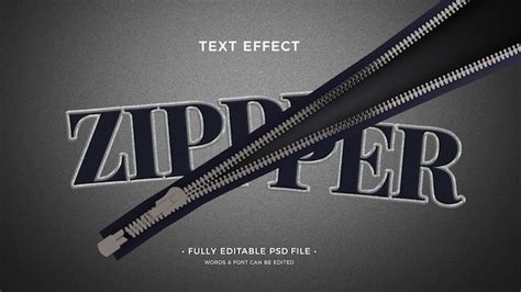 Premium Psd Zipper Text Effect