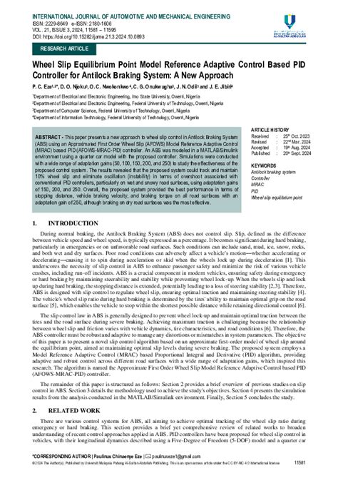 Pdf Wheel Slip Equilibrium Point Model Reference Adaptive Control