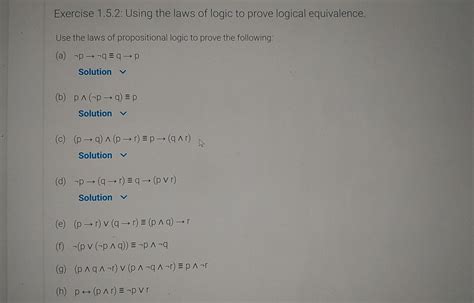 Solved Exercise 152 Using The Laws Of Logic To Prove