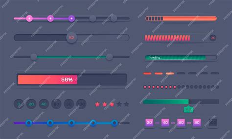 Premium Vector Progress Bar Set Round And Square Loading Indicators