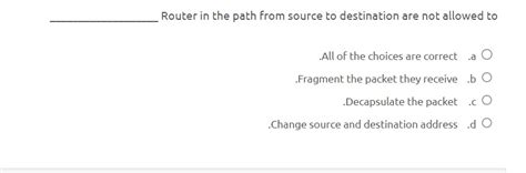 solved router in the path from source to destination are not