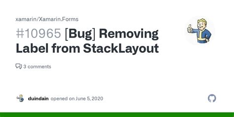[bug] removing label from stacklayout · issue 10965 · xamarin xamarin