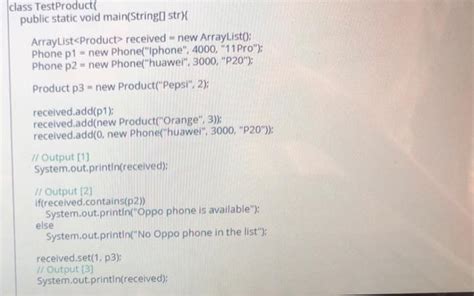 Solved Public Class Product Private String Name Private