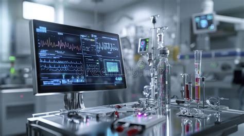Futuristic Ai Analyzing Floating Holographic Health Data in Medical Lab Environment High-tech ...
