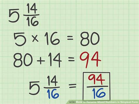 how to rename mixed numbers in simplest form 10 steps