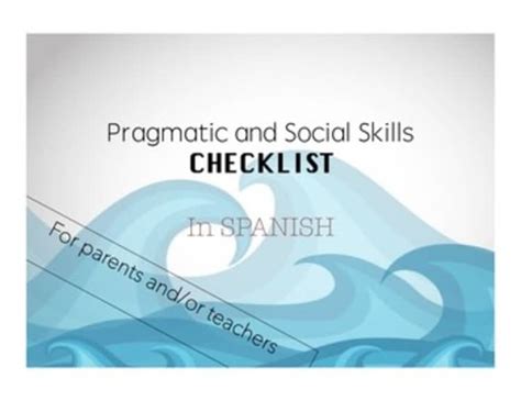 Pragmatic Skills Checklist In Spanish By Hola Speech Tpt