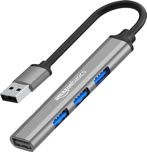 Amazon Basics In Hub Multiport Adapter USB Hub With Aluminium Shell X USB X USB