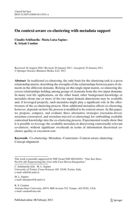 pdf on context aware co clustering with metadata support