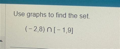 Solved Use Graphs To Find The Set Chegg