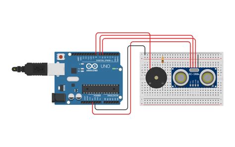Circuit Design Obstacle Detection And Warning System Tinkercad