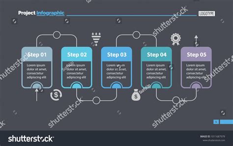 Five Steps Workflow Slide Template Stock Vector Royalty Free 1011687979 Shutterstock