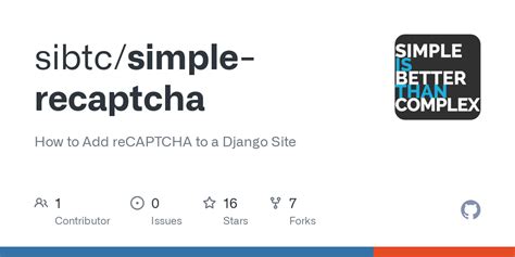 github sibtc simple recaptcha how to add recaptcha to a django site