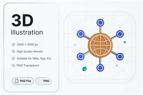 Premium Psd 3d Render Network Object Cyber Security For Modern Design Application And Web
