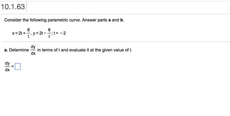 Solved Consider The Following Parametric Curve Answer Parts Chegg
