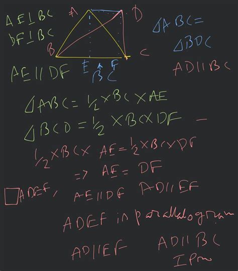 Parallelograms On The Same Base Or Equal Bases And Having Equal Areas