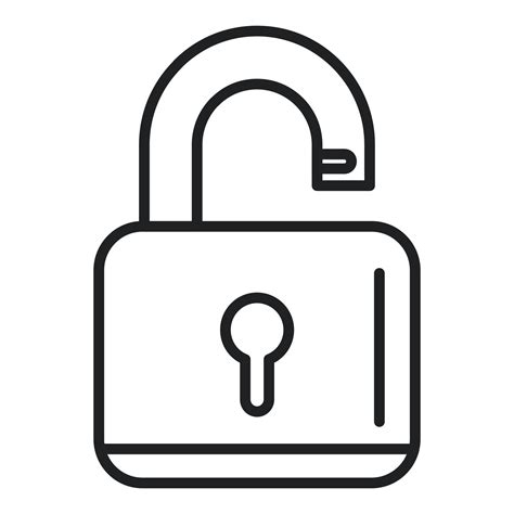 Padlock Icon Outline Vector Digital Interface 16160723 Vector Art At