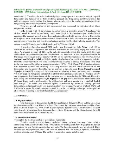 Pdf Experimental And Numerical Investigation Of Airflow And Temperature Distribution In A