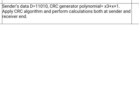 Senders Data D11010 Crc Generator Studyx