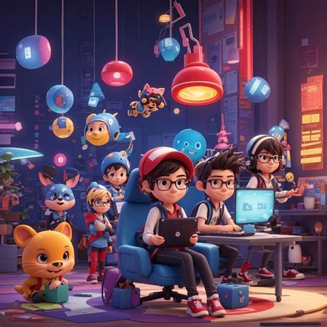 Premium Photo Animated Coding Squad Explore The Delightful Persona Of 3d Programmer Hacker And