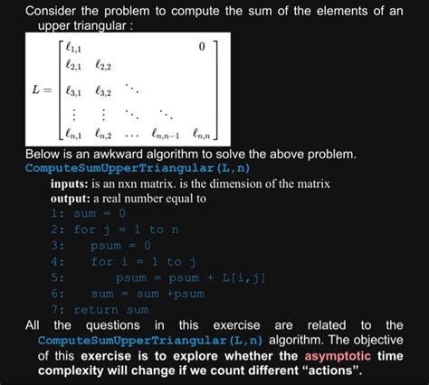 Solved Consider The Problem To Compute The Sum Of The Chegg Com