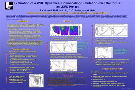 Ppt Evaluation Of A Wrf Dynamical Downscaling Simulation Over California An Ldrd Project