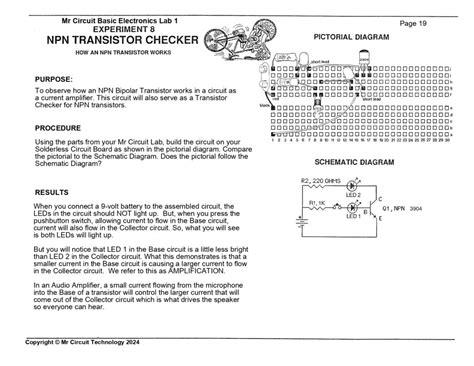 Mc1 08 Mr Circuit Lab 1 Experiment 8 “how An Npn Transistor Works” Mrcircuittech
