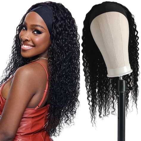 Hullran Headband Wig Human Hair Water Wave Glueless Wig
