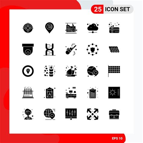 User Interface Pack Of 25 Basic Solid Glyphs Of Present T Bullet Online Technology Editable
