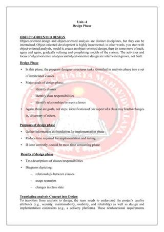 Object Oriented Analysis And Design Unit Iv PDF