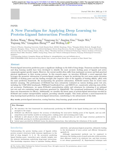 Pdf A New Paradigm For Applying Deep Learning To Protein Ligand Interaction Prediction
