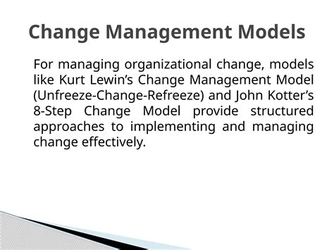 Different Types Of Models In Managerial Behaviour Ppt